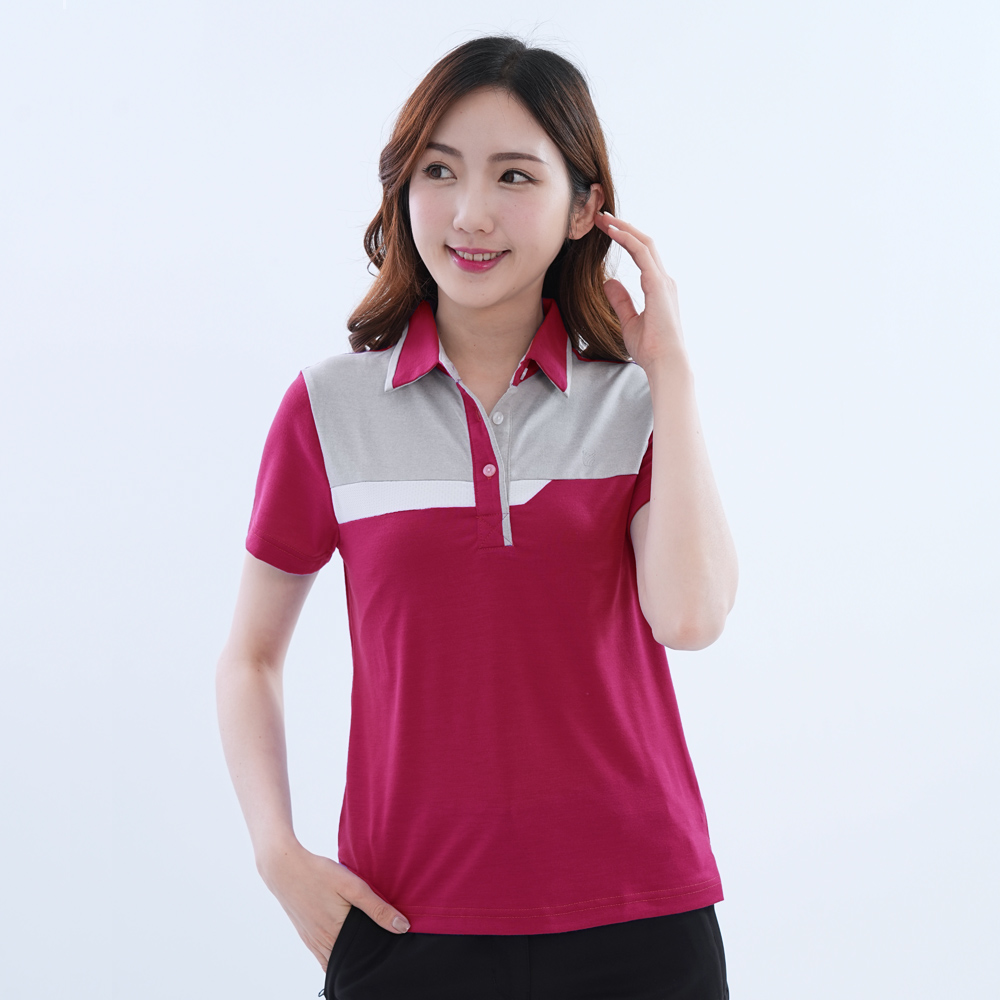 【遊遍天下】女款抗UV吸濕排汗機能短袖POLO衫 GS1035 / 桃紅(L-XL 大尺碼) - 全聯全電商