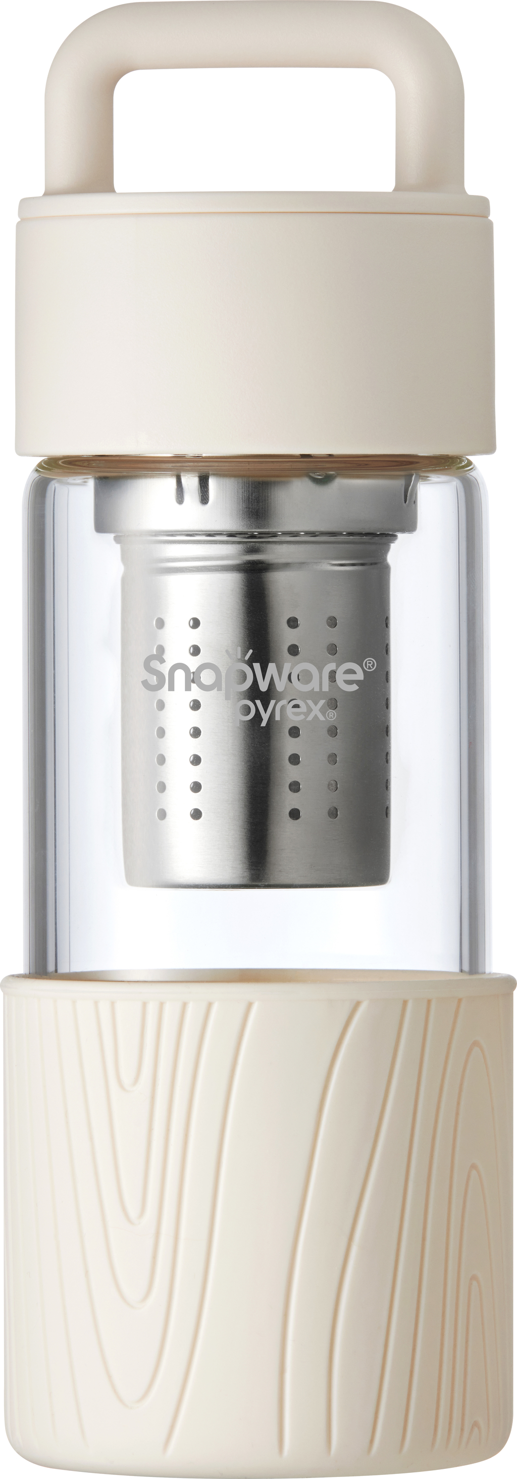 【Snapware 康寧】手提茶隔耐熱玻璃水瓶(480ml-奶油白) - 全聯線上購-隔日達平台