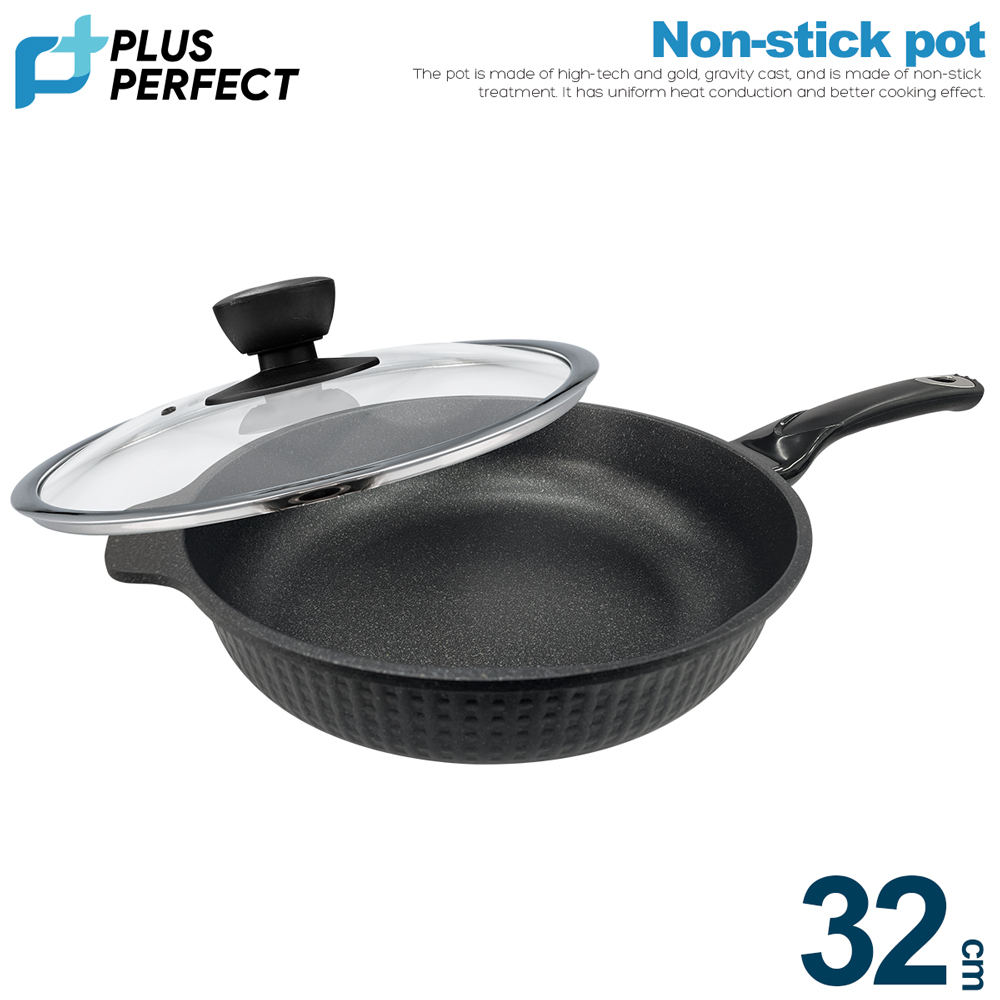 【PERFECT 理想】韓國石墨烯IH不沾深型平底鍋32CM附蓋(1入) - 全聯全電商