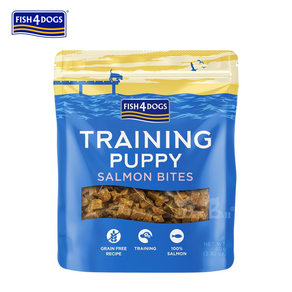 【FISH4DOGS 海洋之星】鮭魚脆丁 訓練零嘴-幼犬適用 80g (獎勵零食/狗零食/狗點心/狗餅乾)(2入) - 全聯全電商