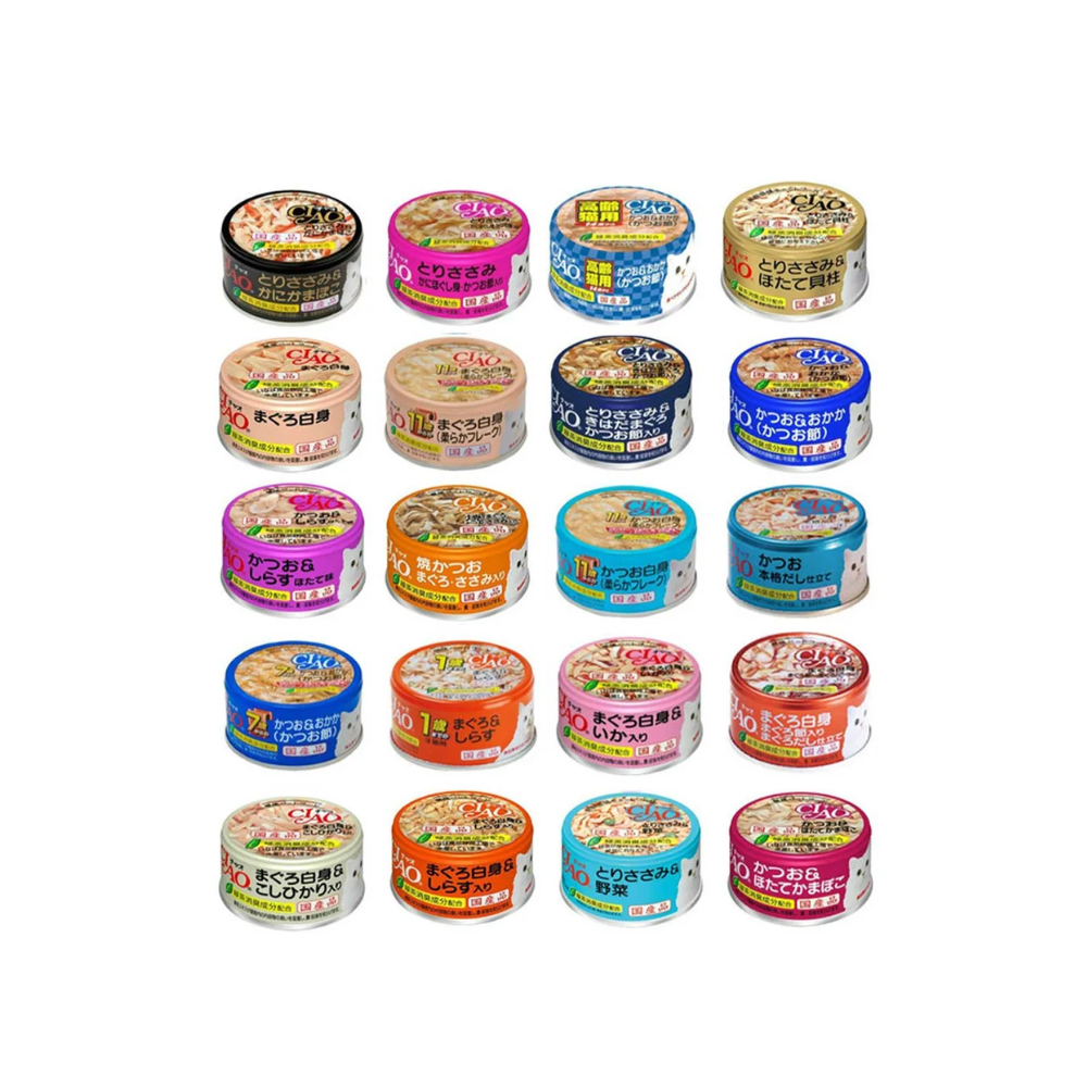 【CIAO】貓罐系列 (近海鮪魚罐｜旨定罐｜特齡罐｜豪華精選罐) 75-85g(*48入組 (下單數量2+贈神仙磚一個)) - 全聯全電商