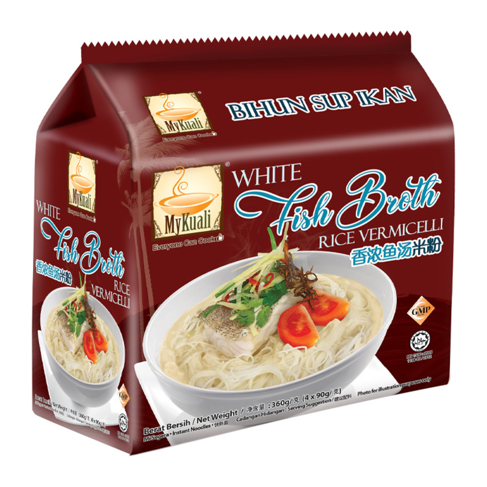 【MYKUALI】Mykuali香濃魚湯風味調合米粉((4入袋裝) 360g(90g*4份)) - 全聯全電商