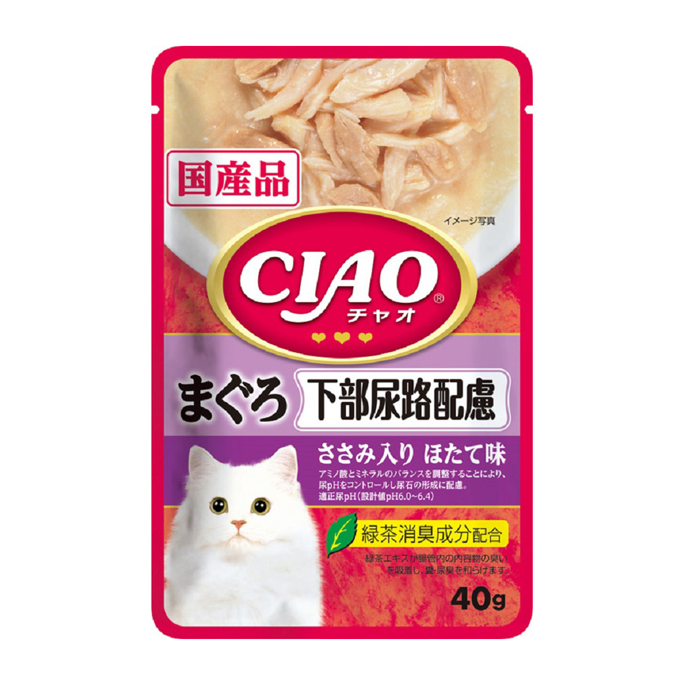【CIAO】貓用餐包-鮪魚干貝雞胸&下部尿路配慮(40g) - 全聯全電商