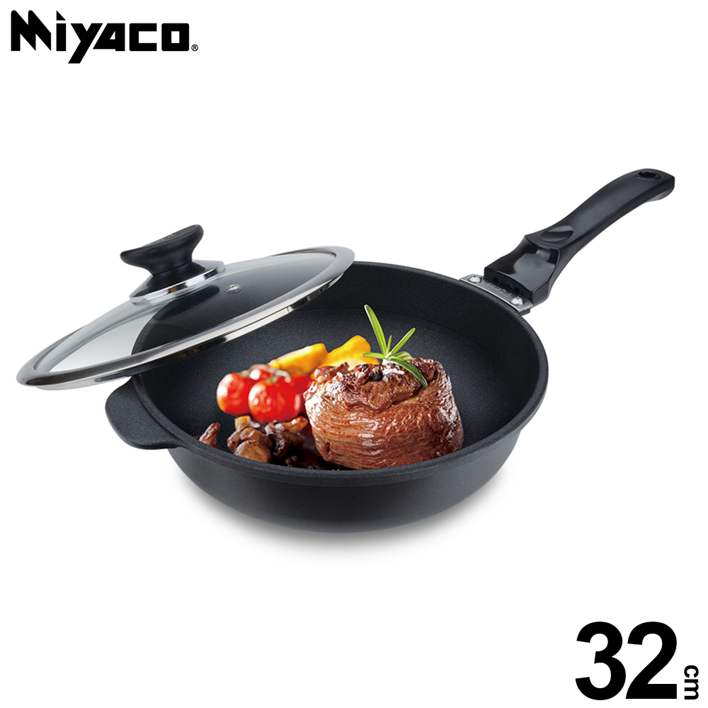 【米雅可 Miyaco】陶瓷不沾深型平底鍋 32cm (附蓋)(1入) - 全聯全電商