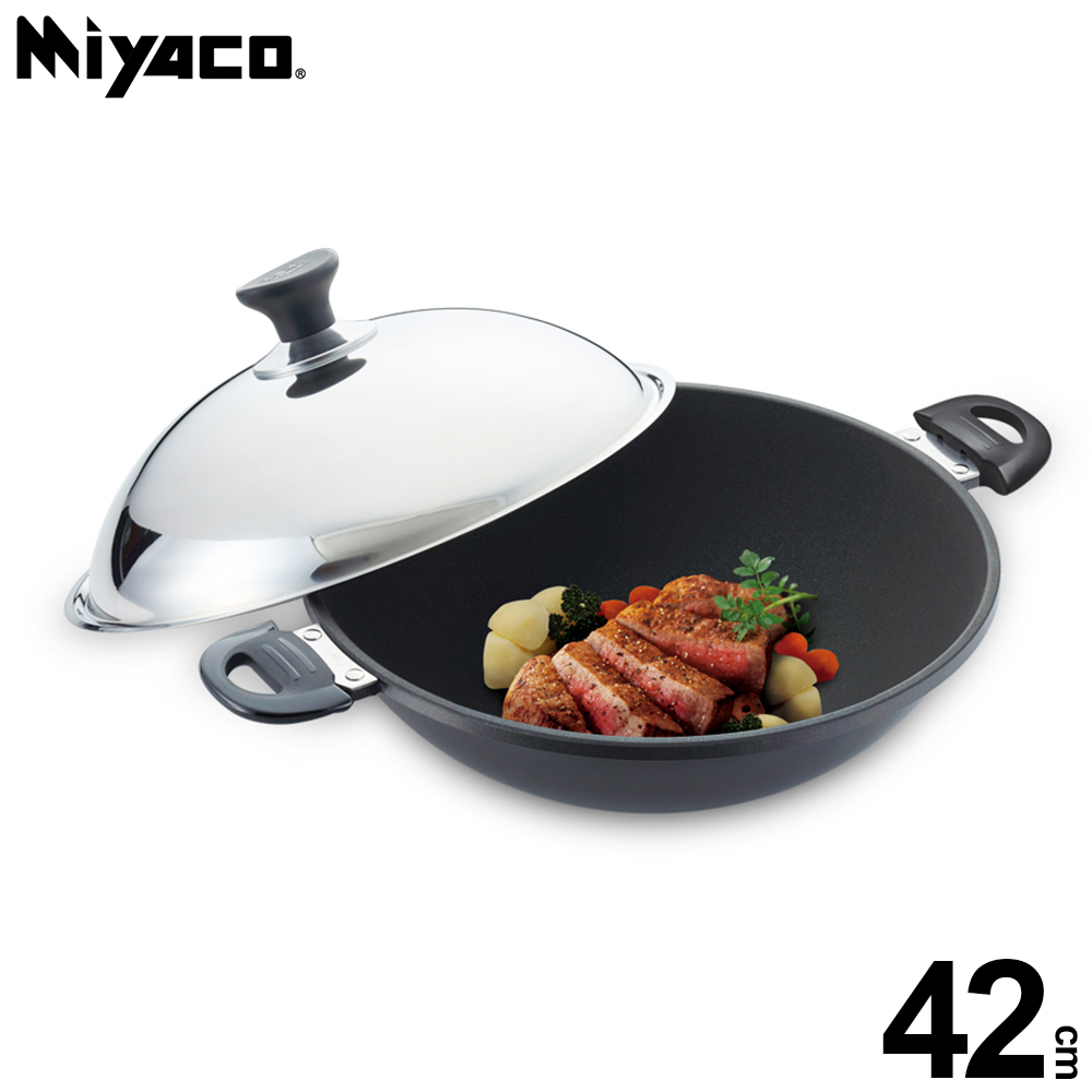 【米雅可 Miyaco】 陶瓷不沾炒鍋 42cm (附蓋)(1入) - 全聯全電商