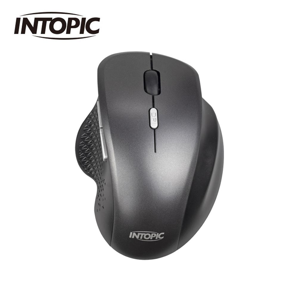【INTOPIC 廣鼎】MSW-Q770 2.4GHz飛碟無線靜音滑鼠-沉穩灰(貼心的按鍵靜音設計有效減少按鍵使用噪音) - 全聯全電商