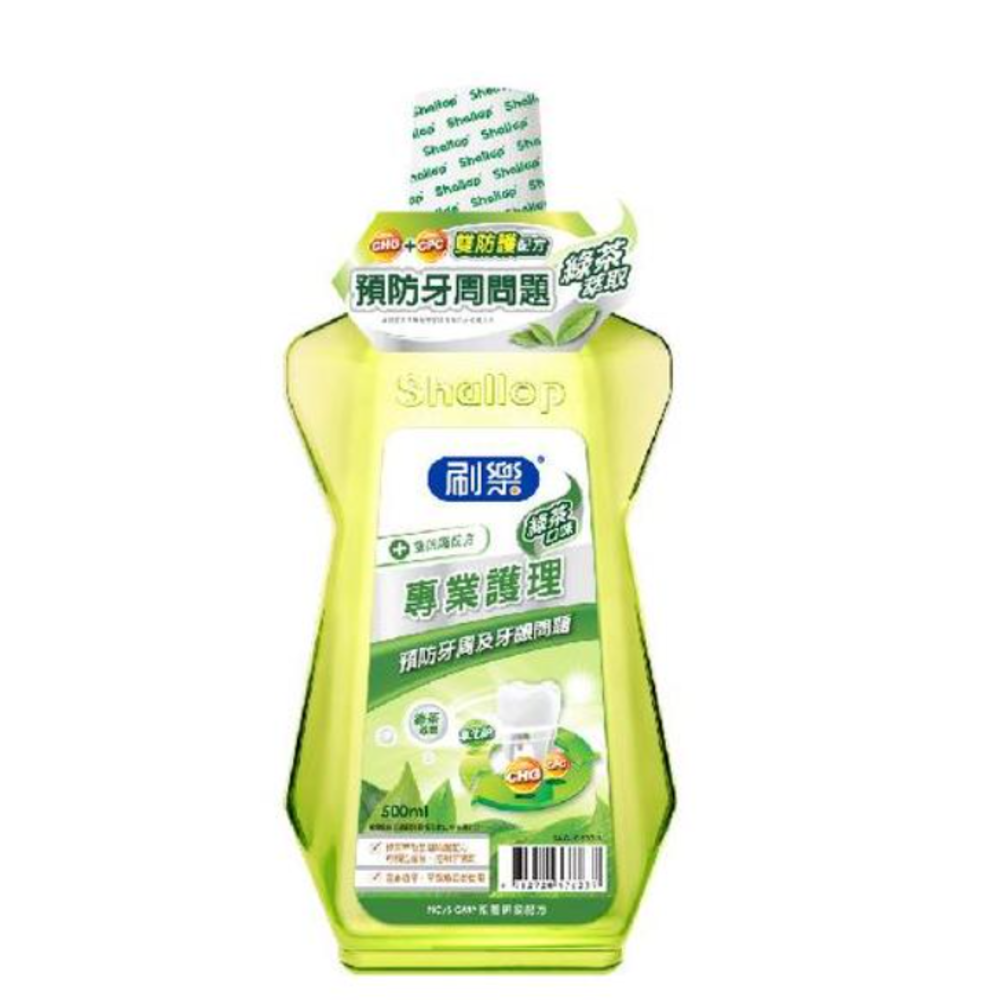 【Shallop 刷樂】專業護理漱口水-綠茶口味(500ml) - 全聯全電商
