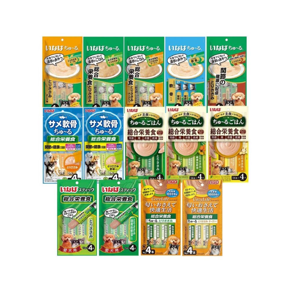 【CIAO】INABA汪啾嚕肉泥系列 (14g*4入/包) 狗肉泥(*12入組 (滿1399元，送UDog犬糧400g一包)) - 全聯全電商