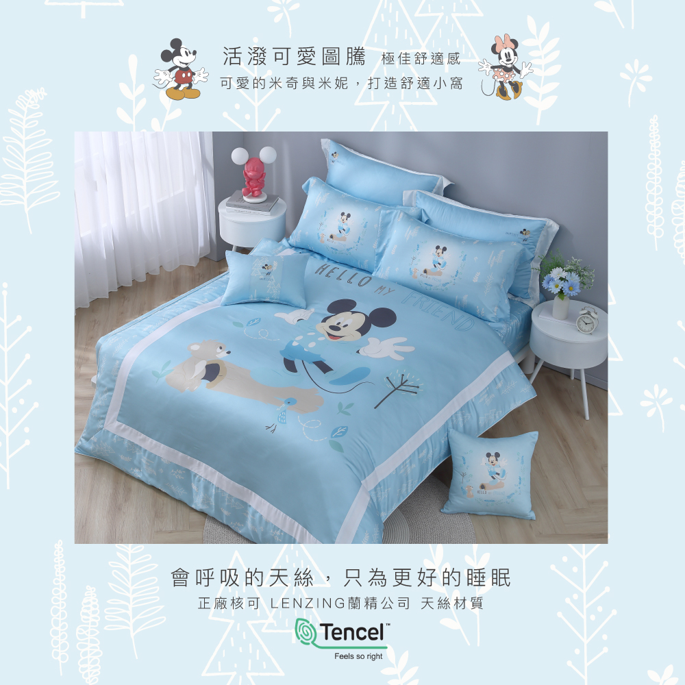 【家適居家 Jia's Living】買一送一 迪士尼-經典卡通大抱枕-萊賽爾天絲-野餐奇遇(兩款)-台灣製造(50X50公分) - 全聯全電商