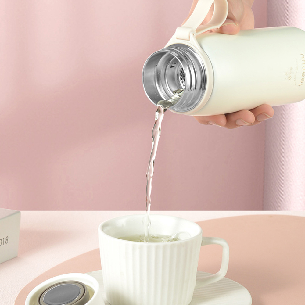 【PUSH!】戶外用品 2入組316不鏽鋼真空保溫杯便攜帶茶倉便攜水壺 口袋杯子水杯小水壺(400ML 二入 E197-2) - 全聯全電商