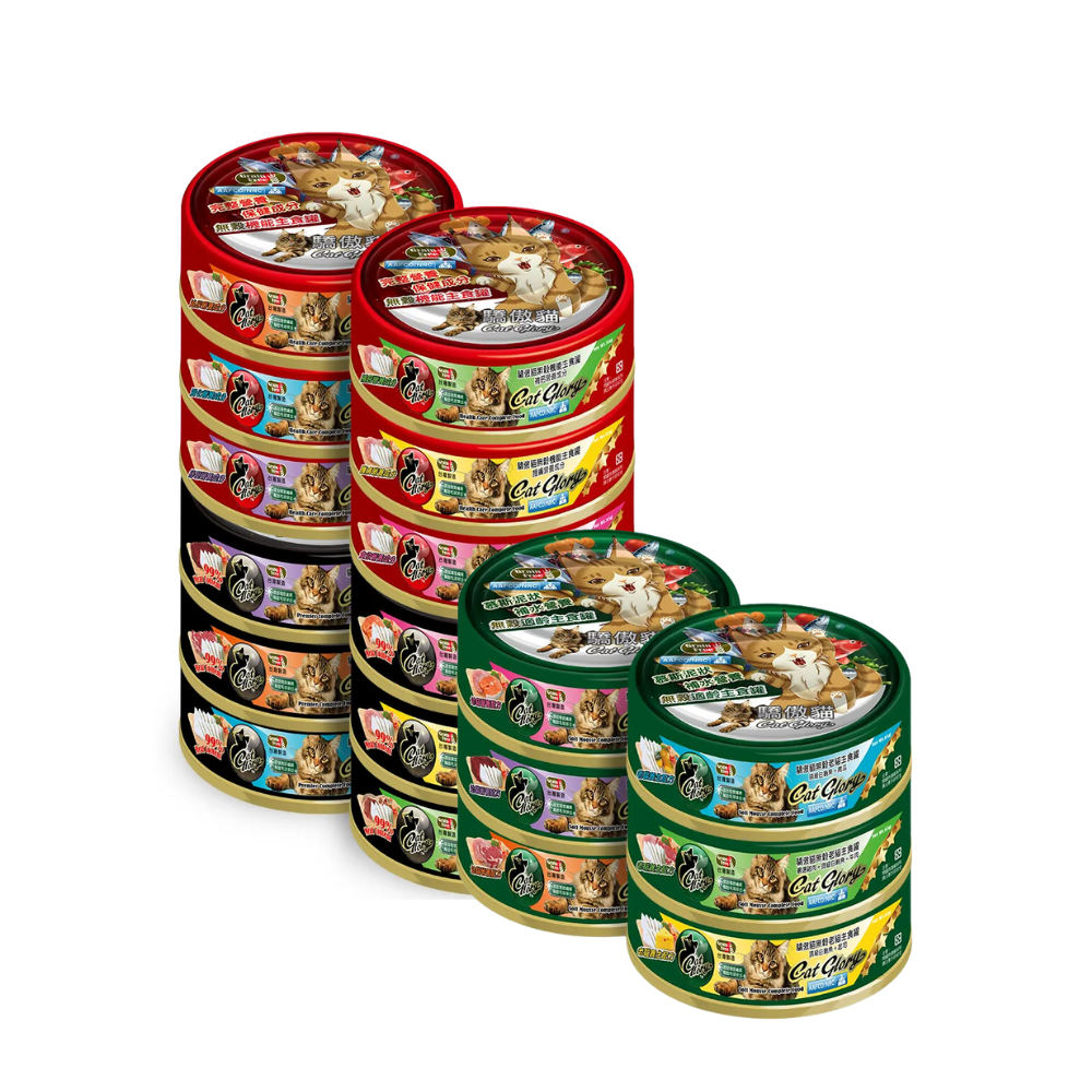 【Cat Glory 驕傲貓】無穀主食罐(幼貓/老貓/頂級/機能)系列 85g(*48入組 (滿1399元，送UCat貓糧400g一包)) - 全聯全電商