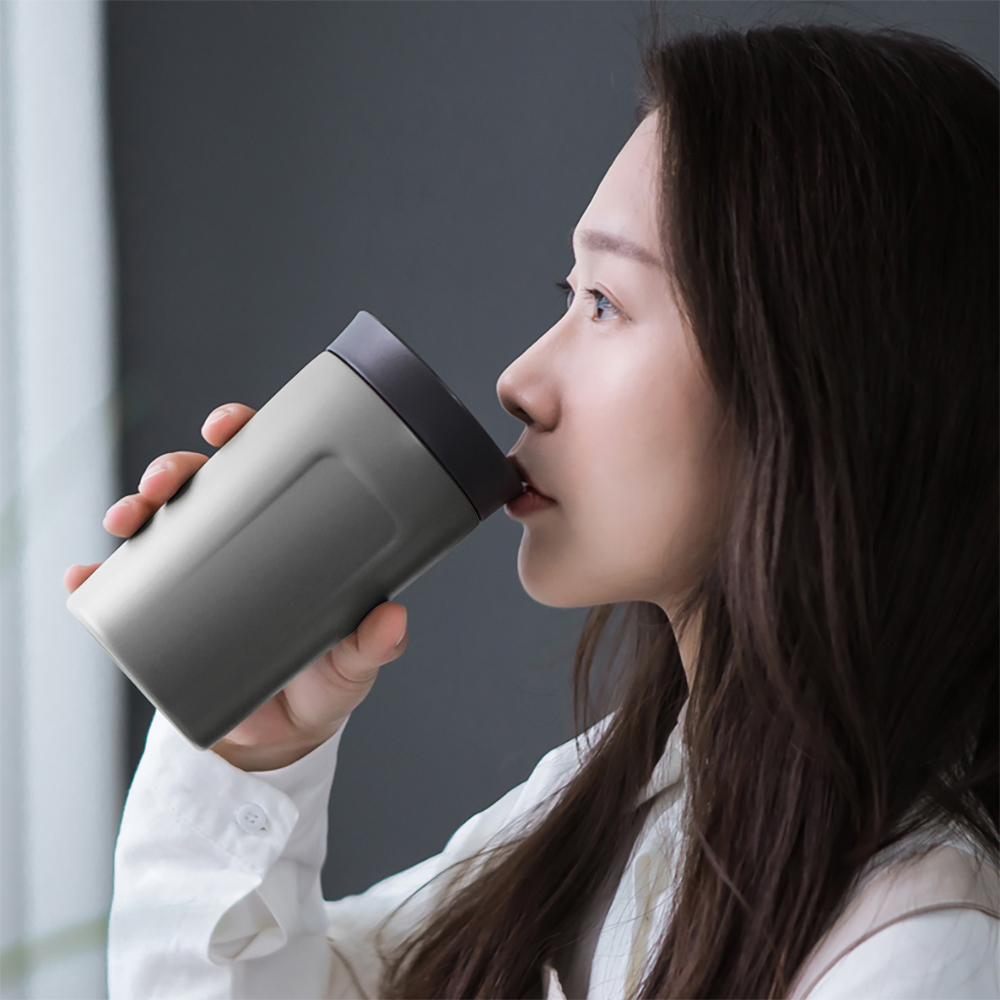 【PO:Selected】丹麥360度飲用隨行保溫咖啡杯350ml-附濾網(灰) - 全聯全電商