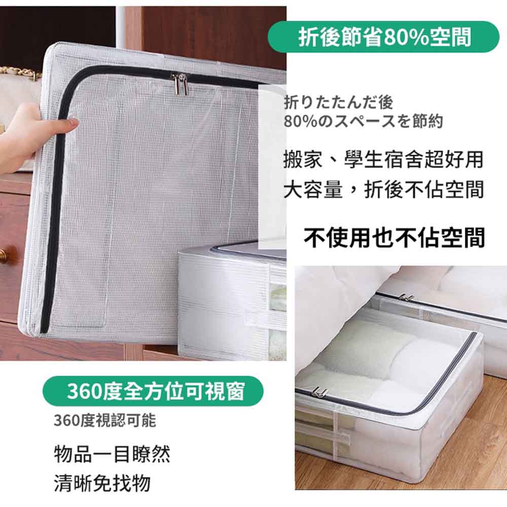 【KARY】5入高級透明防水加厚PVC床下收納箱(56L) - 全聯全電商