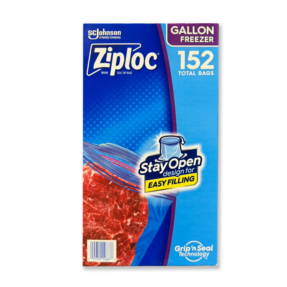 【Ziploc 密保諾】 雙層夾鏈冷凍保鮮袋 大 26.8cmx27.3cm(38入x4盒) - 全聯全電商