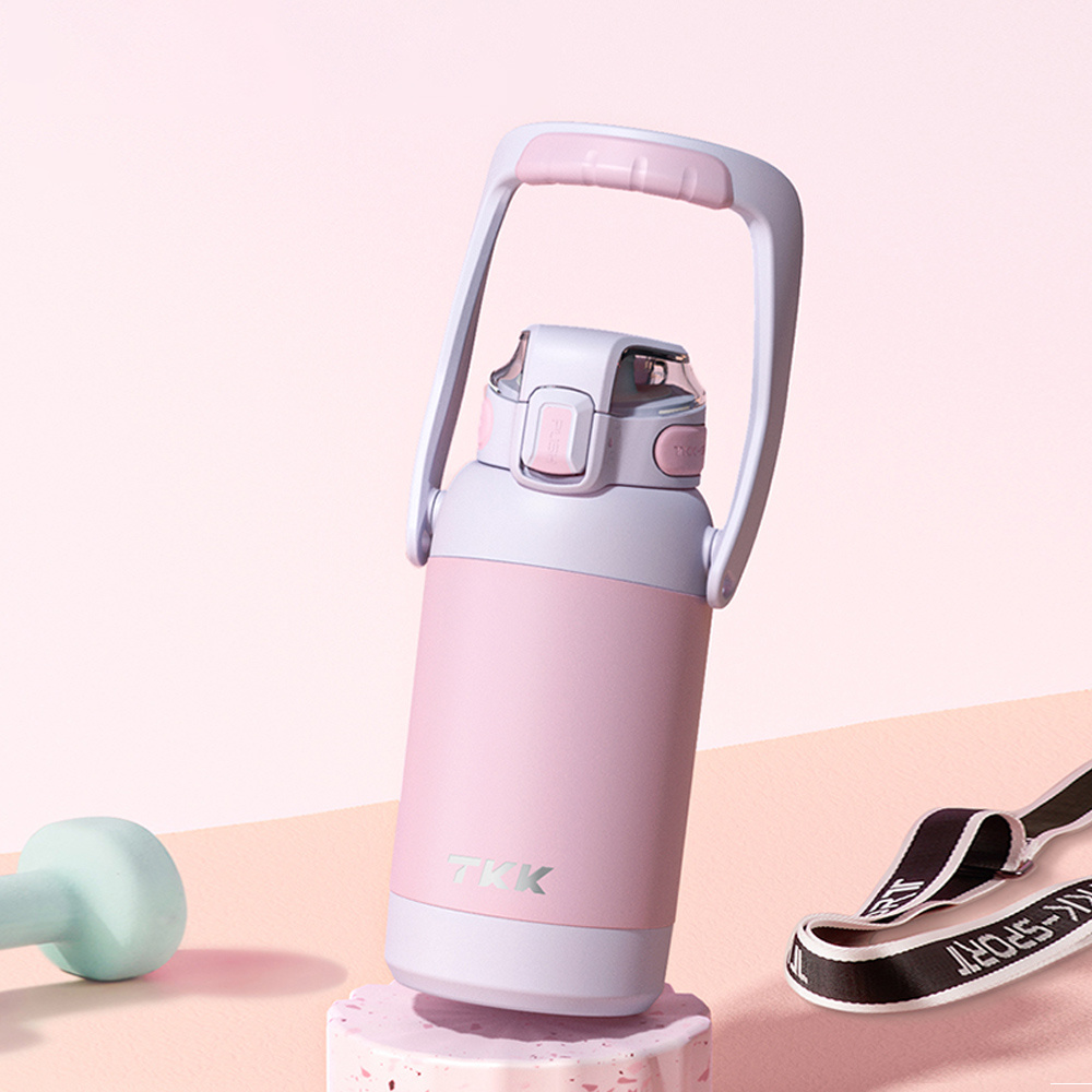 【TKK】獵鷹系列316不鏽鋼 手提+背帶 直飲+吸管 大容量保溫杯壺 運動水壺1100ML((保冷保溫)) - 全聯全電商