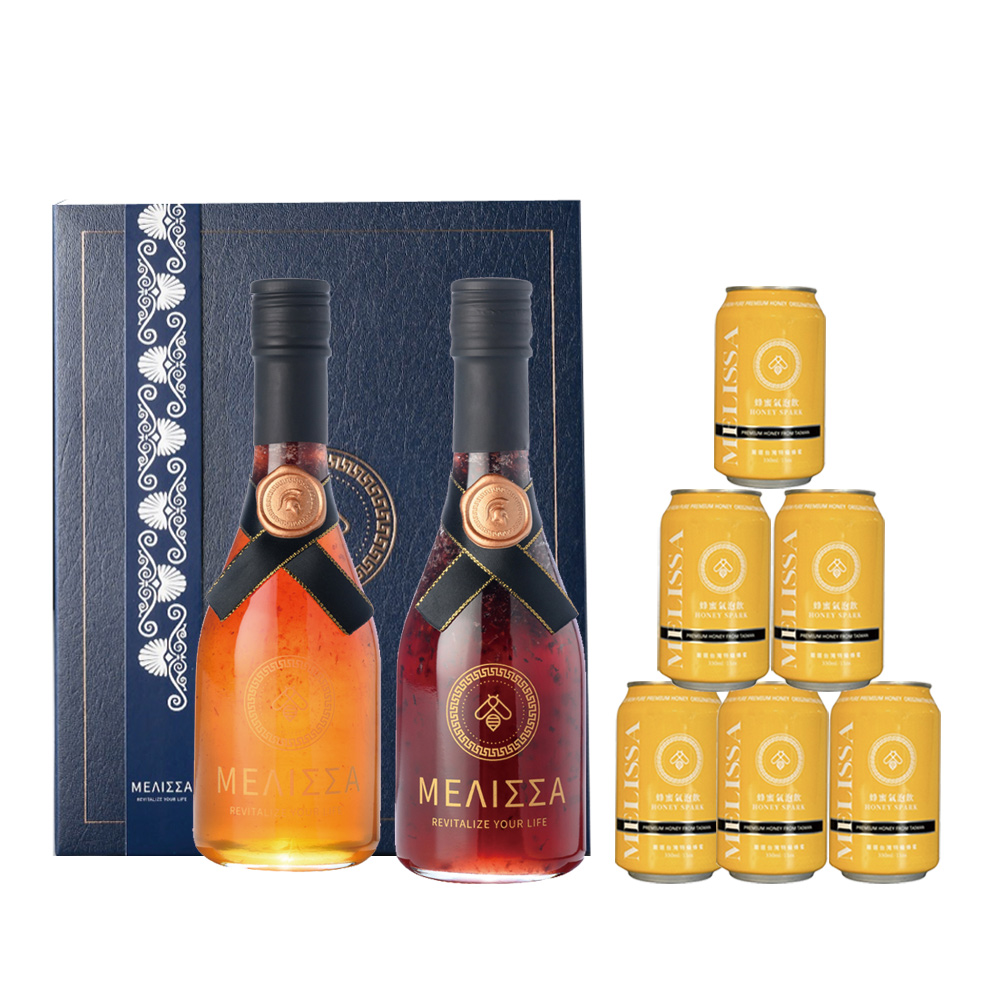 【Melissa】玫瑰420g+龍眼420g 2入蜂蜜禮盒(加送蜂蜜氣泡飲6入) - 全聯全電商