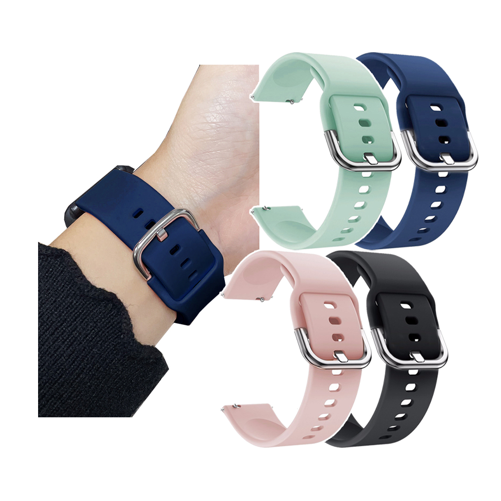 【Timo】SAMSUNG三星 Galaxy Watch 40/42/44mm通用 反扣式矽膠錶帶(錶帶寬度20mm) - 全聯全電商