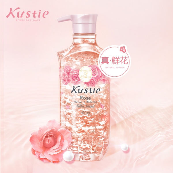 【Kustie 蔻斯汀】玫瑰花瓣沐浴露 500ml(全球首創真花瓣沐浴露) - 全聯全電商