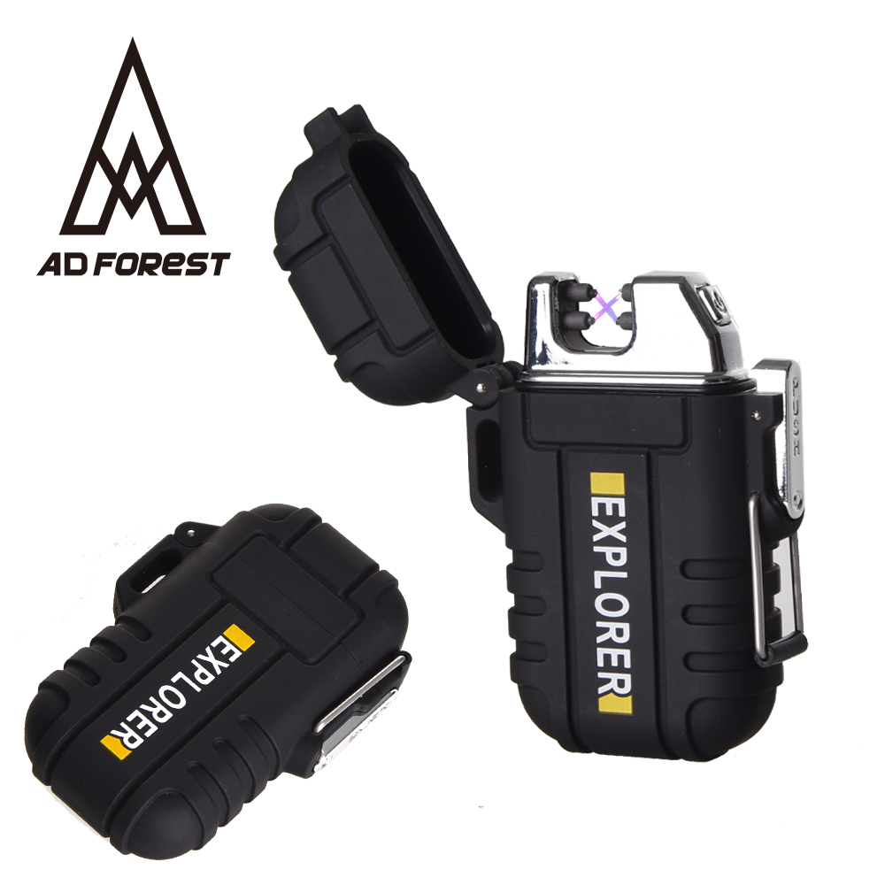 【Ad-Forest】野外求生必備 雷焰防水雙電弧充電打火機/打火機/生火/戶外/野炊/露營(三色任選) - 全聯全電商