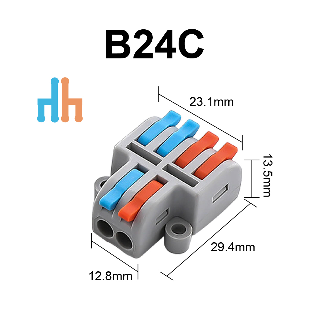 【青禾坊】2進4出 B24C 快速接頭-20入(接線端子/快接端子/電火布/絕緣膠帶/快速配線)( B24C ) - 全聯全電商
