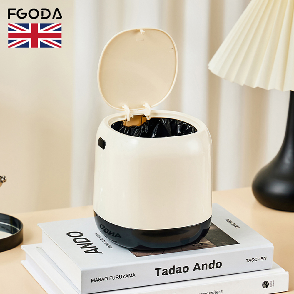 【英國 FGODA】桌上型按壓彈蓋式垃圾桶(小型垃圾桶/按壓式垃圾桶/迷你垃圾桶) - 全聯全電商