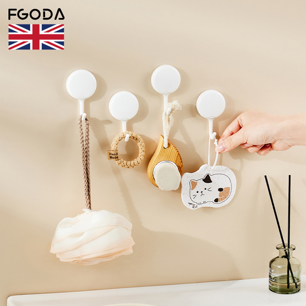【英國 FGODA】無痕免鑽釘壁掛式圓形掛勾-4入裝-x3包(無痕掛勾/免釘掛勾/強力掛勾) - 全聯全電商