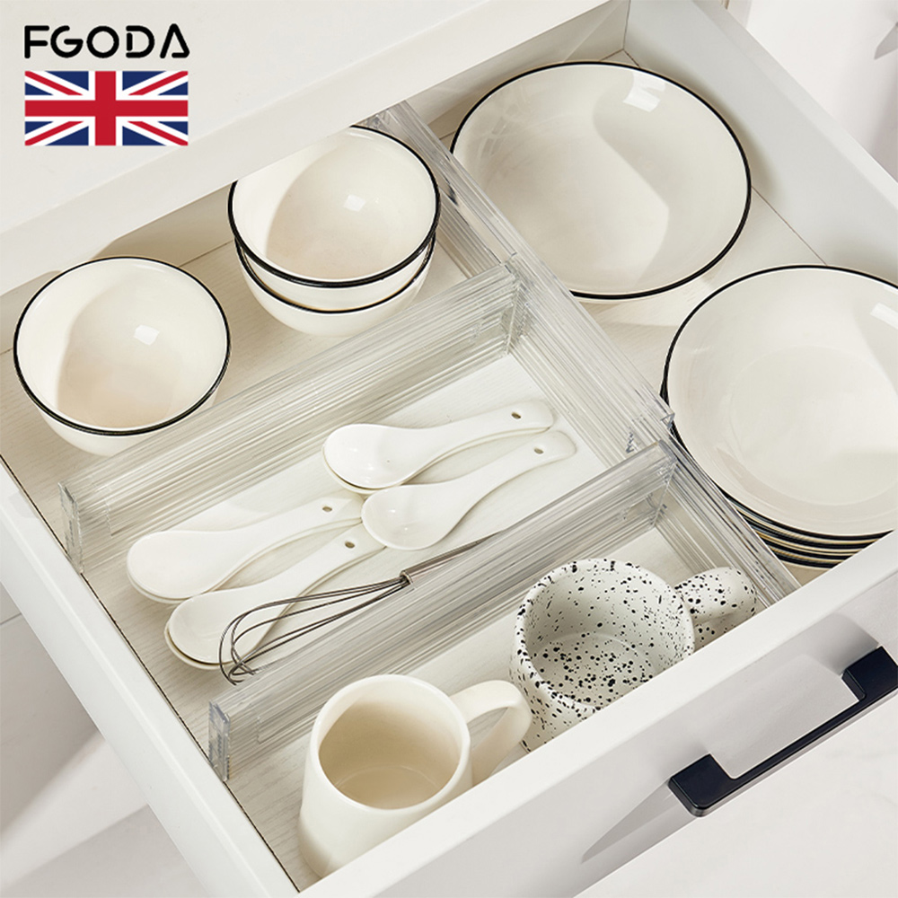 【英國 FGODA】伸縮式抽屜用隔板/分隔架-3入-多色可選(分類隔板/抽屜分隔板/櫃子分隔板) - 全聯全電商