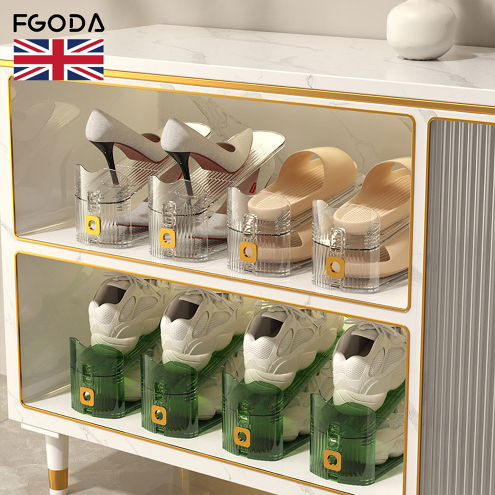 【英國 FGODA】高度可調節雙層鞋架-3入-多色可選(鞋子收納架/簡易鞋架/高度可調式鞋架) - 全聯全電商