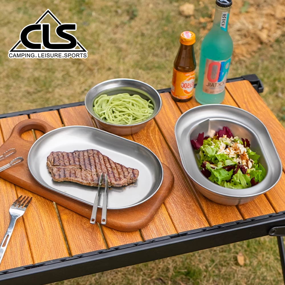 【韓國 CLS】戶外露營304不鏽鋼餐碗盤8件組/露營/野餐(附收納包) - 全聯全電商
