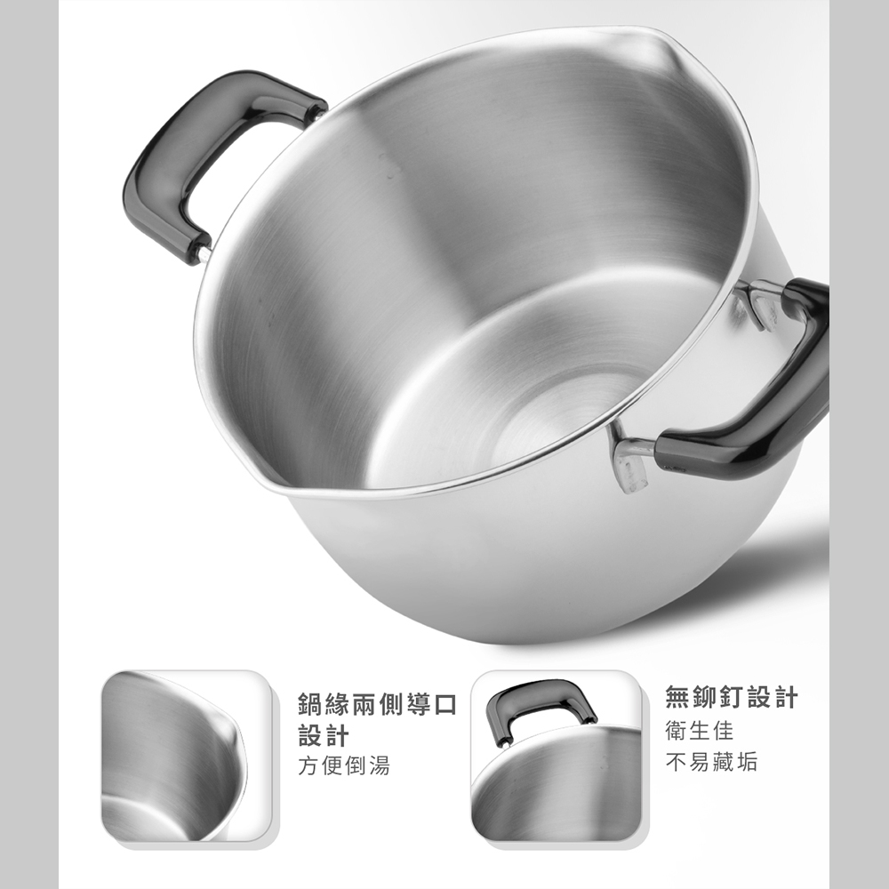 【ZEBRA 斑馬牌】304不鏽鋼 18CM CESAR雙耳湯鍋 2.5L(附瀝水玻璃蓋 雙耳鍋) - 全聯全電商