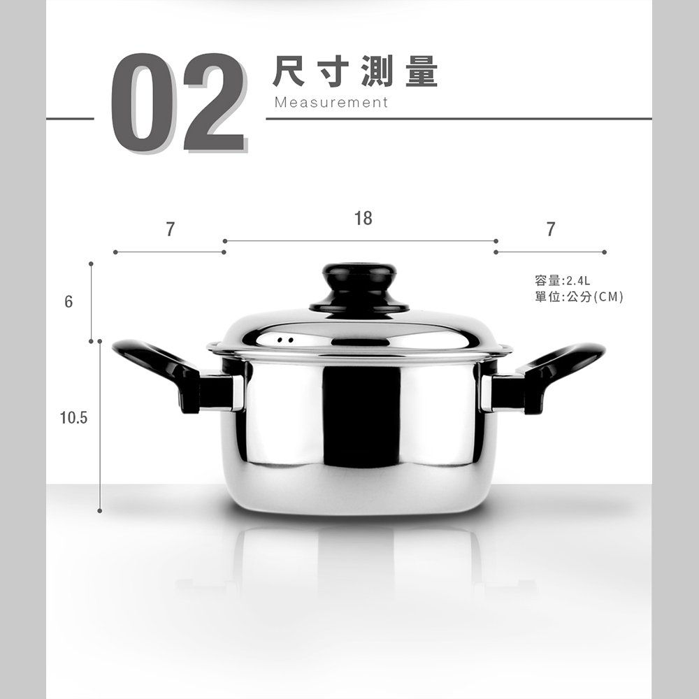 【ZEBRA 斑馬牌】304不鏽鋼 18CM MERRY雙耳鍋 2.5L(不銹鋼蓋 雙耳湯鍋) - 全聯全電商