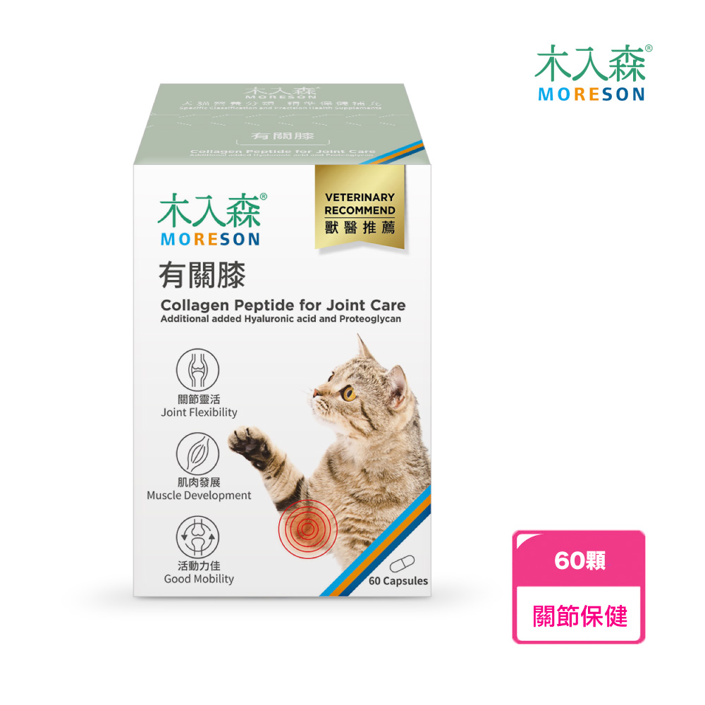 【MORESON 木入森】貓咪有關膝 - 60顆(1盒) - 全聯全電商