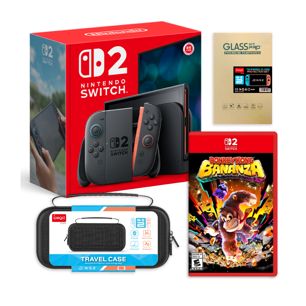 【Nintendo 任天堂】 Switch NS2主機(封面隨機)+NS2 咚奇剛 蕉力全開(+保護貼+專用包 台灣公司貨) - 全聯全電商