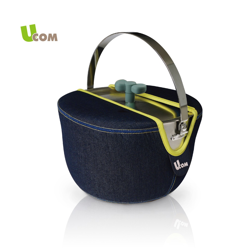 【UCOM 瑞康屋】牛仔系列蝴蝶結防溢提鍋(22CM(4.3L 附提袋)) - 全聯全電商