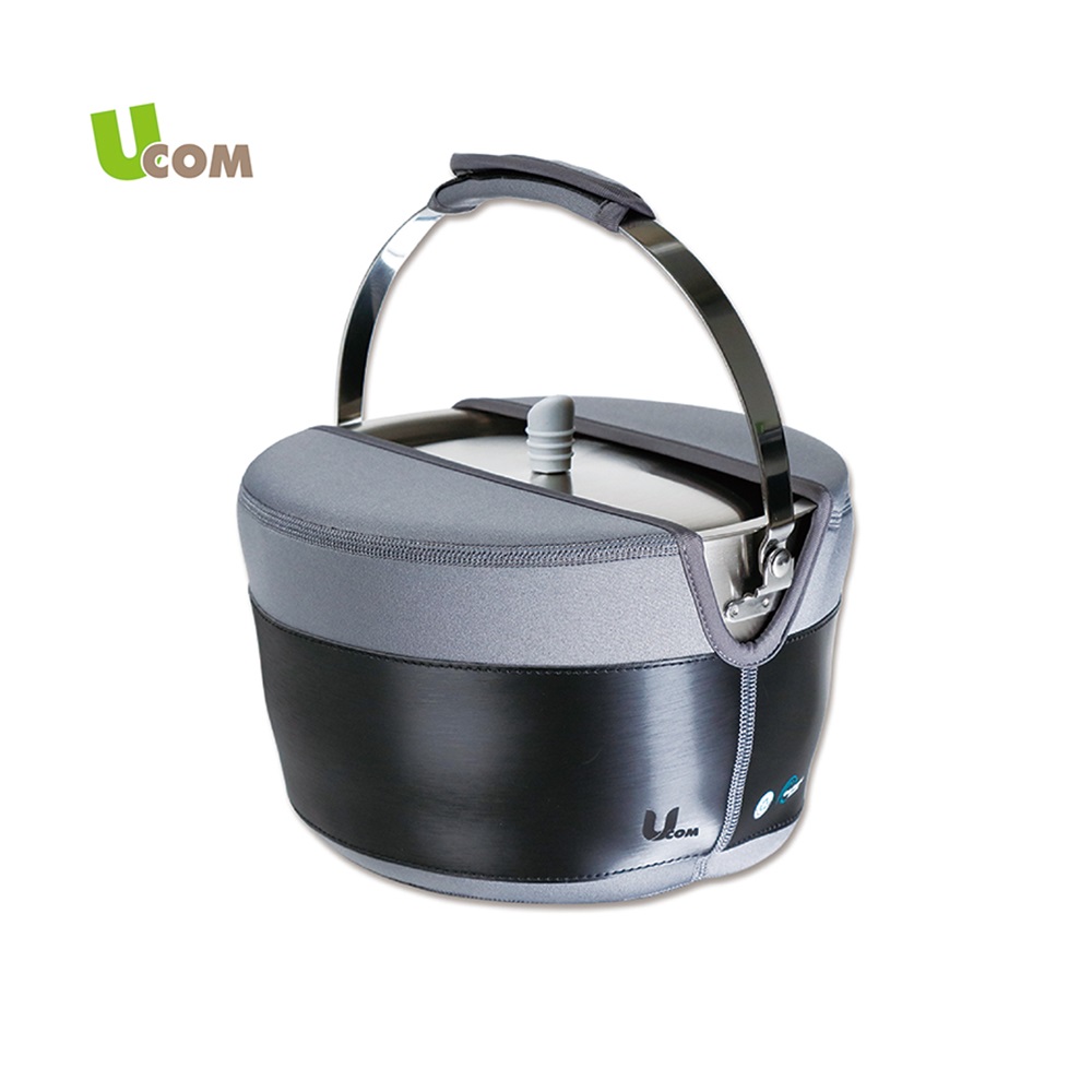 【UCOM 瑞康屋】運動風不鏽鋼防溢提鍋附曜石黑提袋(22CM(4.3L 附提袋)) - 全聯全電商
