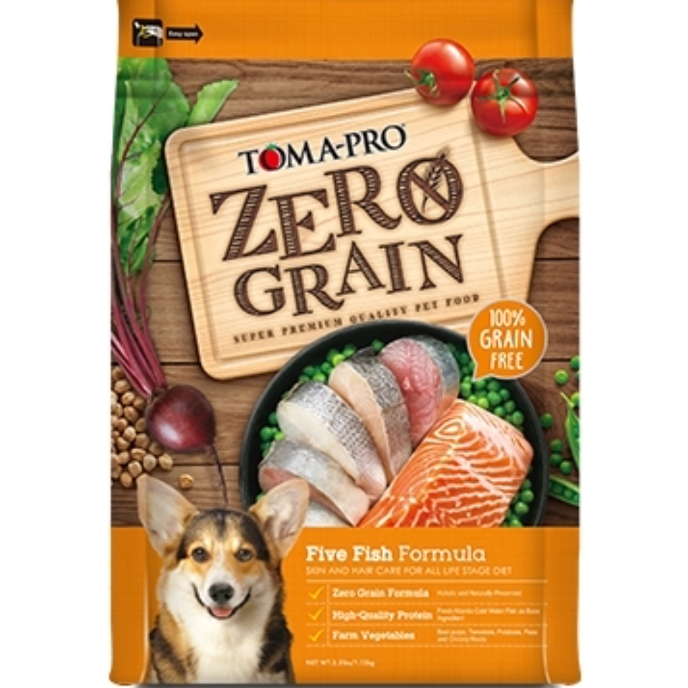 【TOMA-PRO 優格】零穀系列-0%零穀5種魚全齡犬用 (晶亮護毛配方)(5.5磅(2.5公斤)) - 全聯全電商