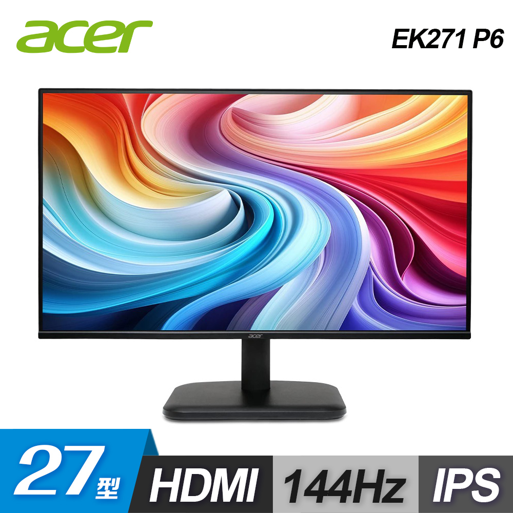 【ACER 宏碁】EK271 P6 27型 IPS 144Hz 螢幕(27型IPS144Hz1ms) - 全聯全電商
