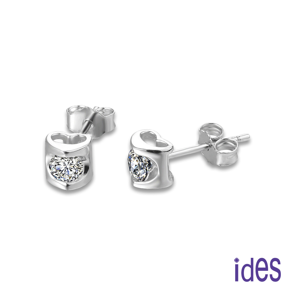 【ides 愛蒂思】50分E/VS2八心八箭完美EX車工鑽石耳環（1邊各25分）/(永恆之心) - 全聯全電商