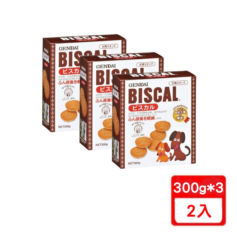 【必吃客】必吃客Biscal -寵物消臭餅乾900g(300gX3袋) (OD0203)(*2入組) - 全聯全電商