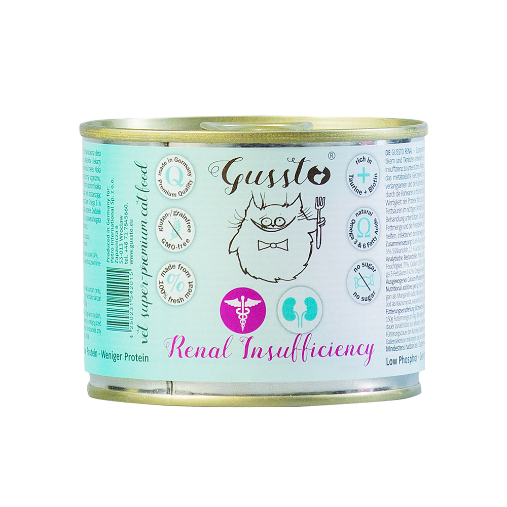 【GUSSTO 惡魔喵】德國無穀貓主食罐 VET腎臟處方罐 全齡貓 (低磷/鈉配方 守護腎臟運作 200g*6入) - 全聯全電商