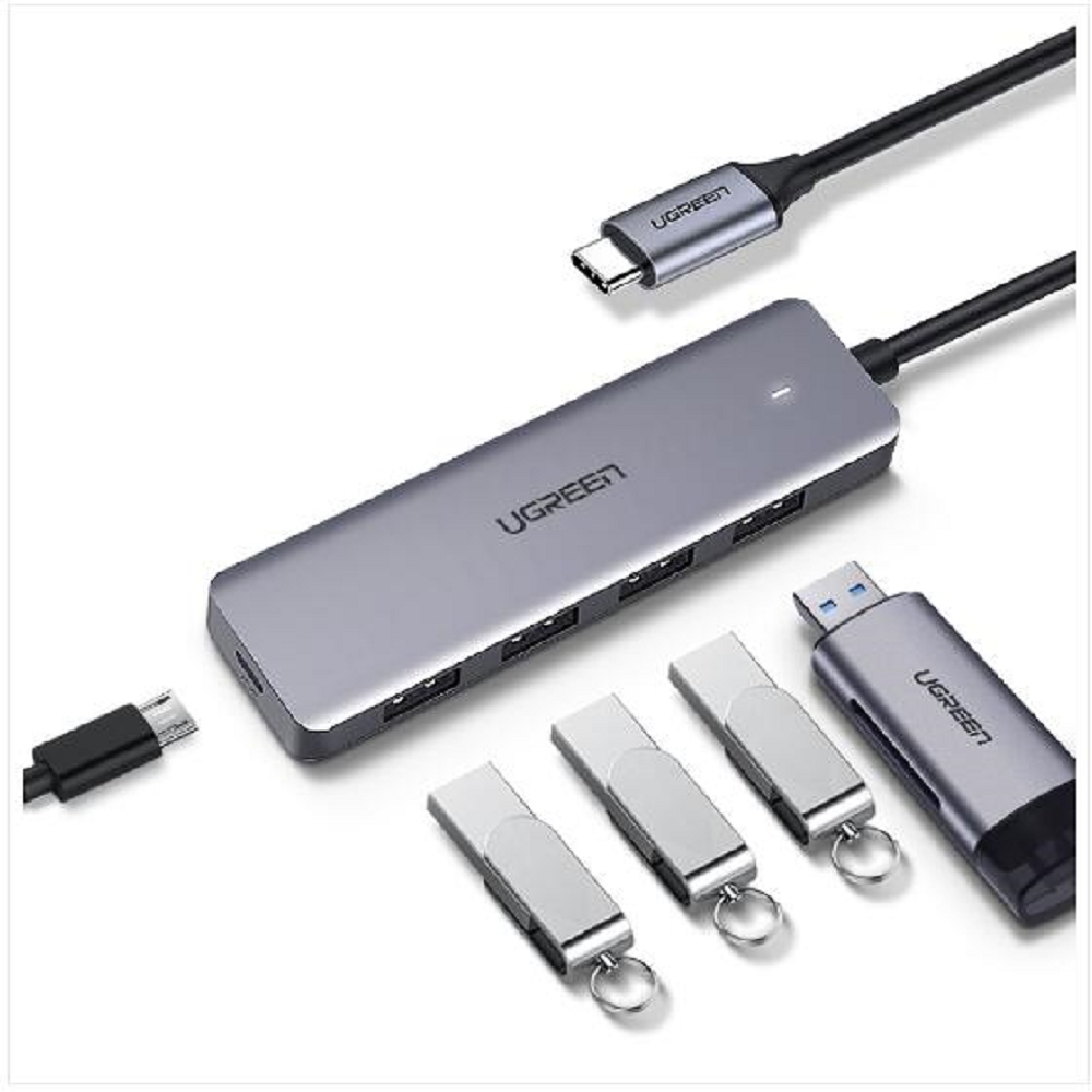 【UGREEN】綠聯 USB-C集線器 USB3.0*4 5Gpbs版 (70336) - 全聯全電商