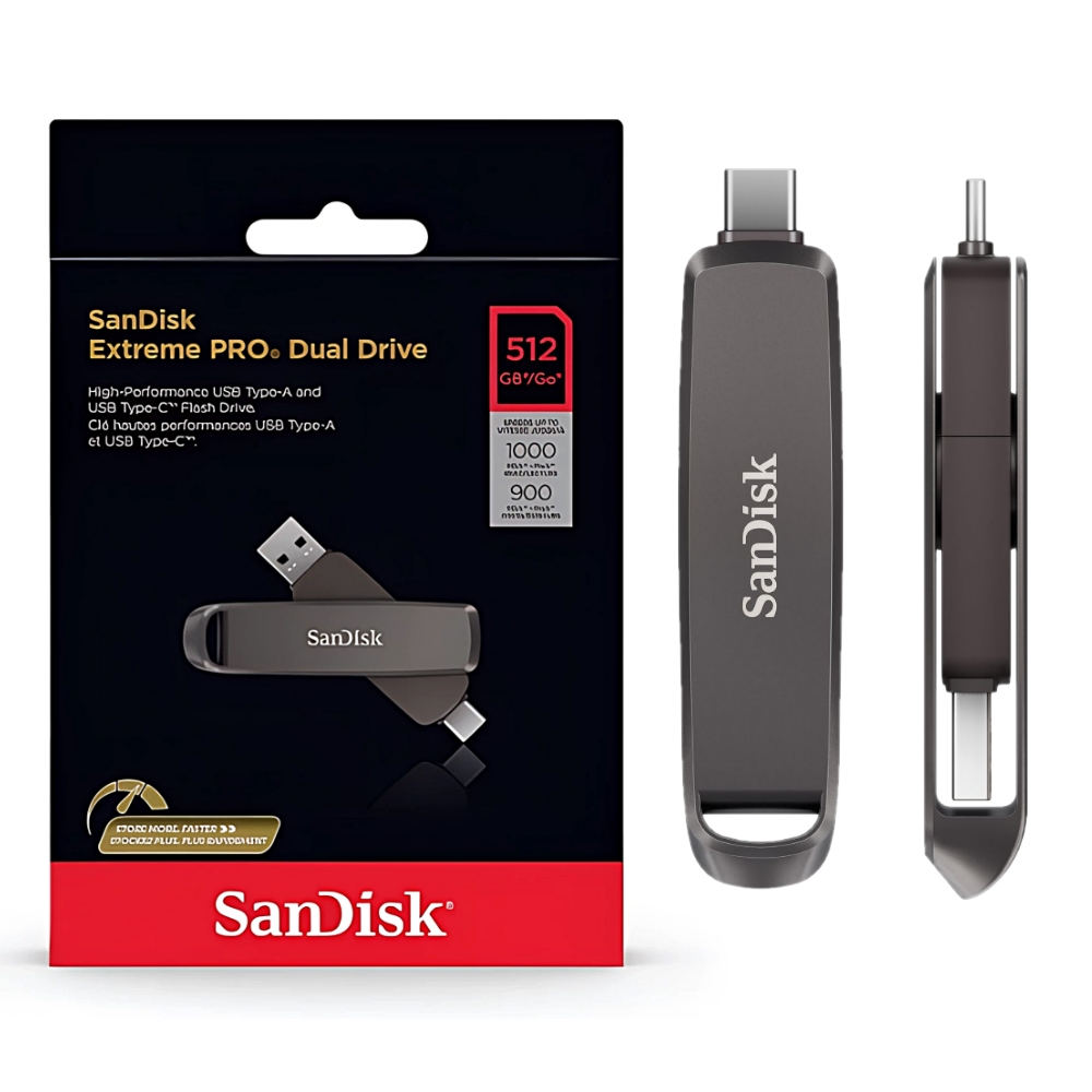【SanDisk】SanDisk Extreme PRO 512G USB 3.2 Type-C 雙用 高速 隨身碟(SDDDE1) - 全聯全電商