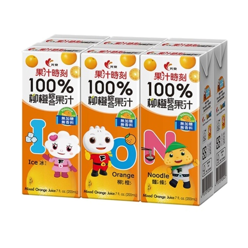 【光泉】100%柳橙綜合果汁(200ml*6/組) - 全聯線上購-隔日達平台