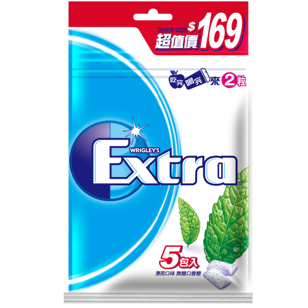 【EXTRA】益齒達薄荷無糖口香糖(5入裝) - 全聯線上購-隔日達平台