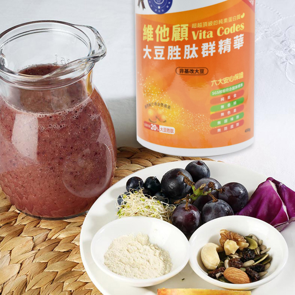 【Vita Codes】大豆胜肽群精華罐裝450g 陳月卿推薦 附湯匙+線上食譜((1罐入)) - 全聯全電商