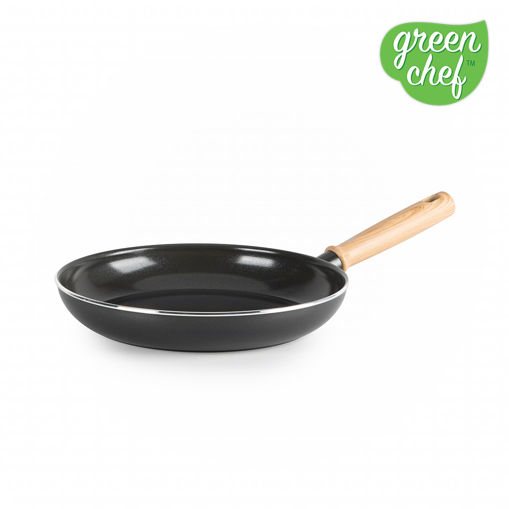 【GreenPan】GreenChef 東京木紋系列 平煎鍋28cm(鋯石黑)(不含蓋)(不沾鍋/平底鍋/不挑爐具) - 全聯全電商