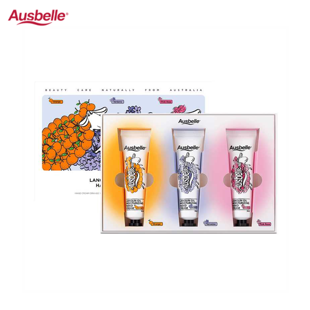【Ausbelle】綿羊油護手霜禮盒組(玫瑰.甜橙.馬鞭草)(30ml*3支) - 全聯全電商