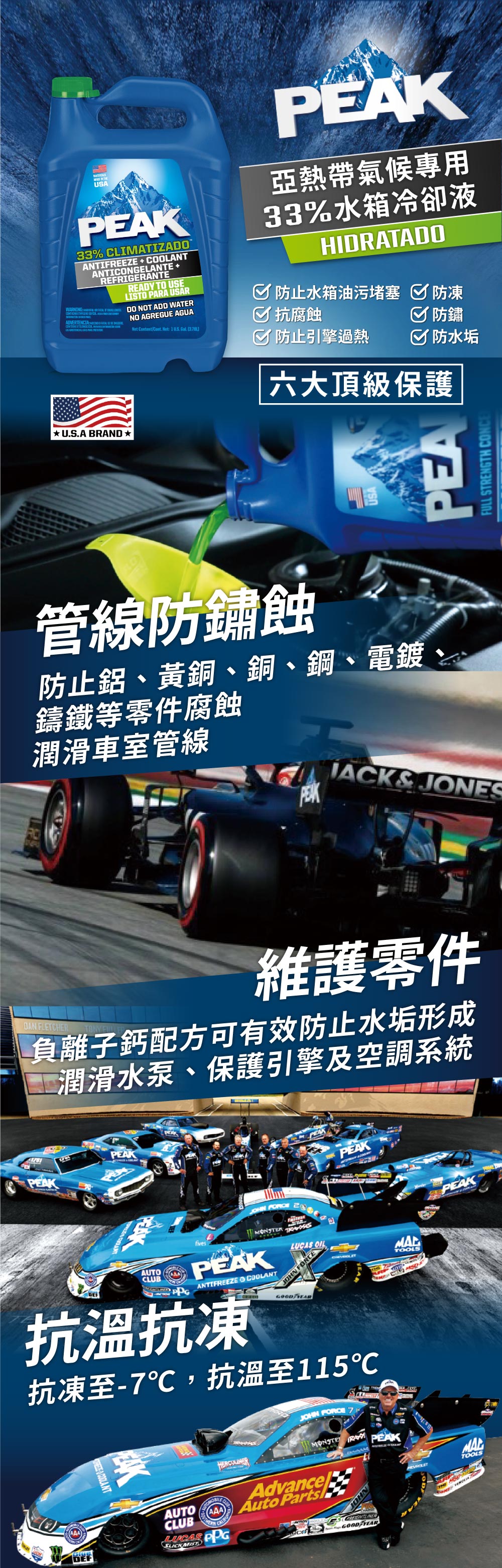 【PEAK】PEAK 亞熱帶地區專用水箱精 33%(3.78L) - 全聯全電商